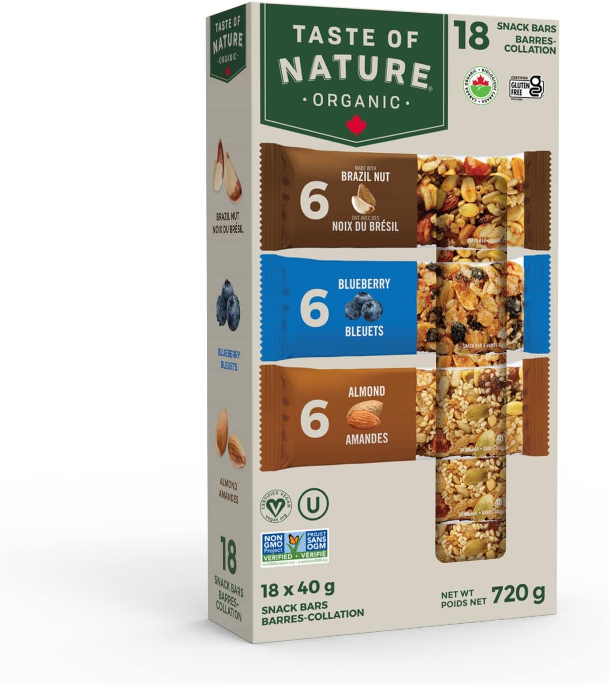 Amazon.com: Taste of Nature Organic Snack Bars - Variety Pack - Healthy ...