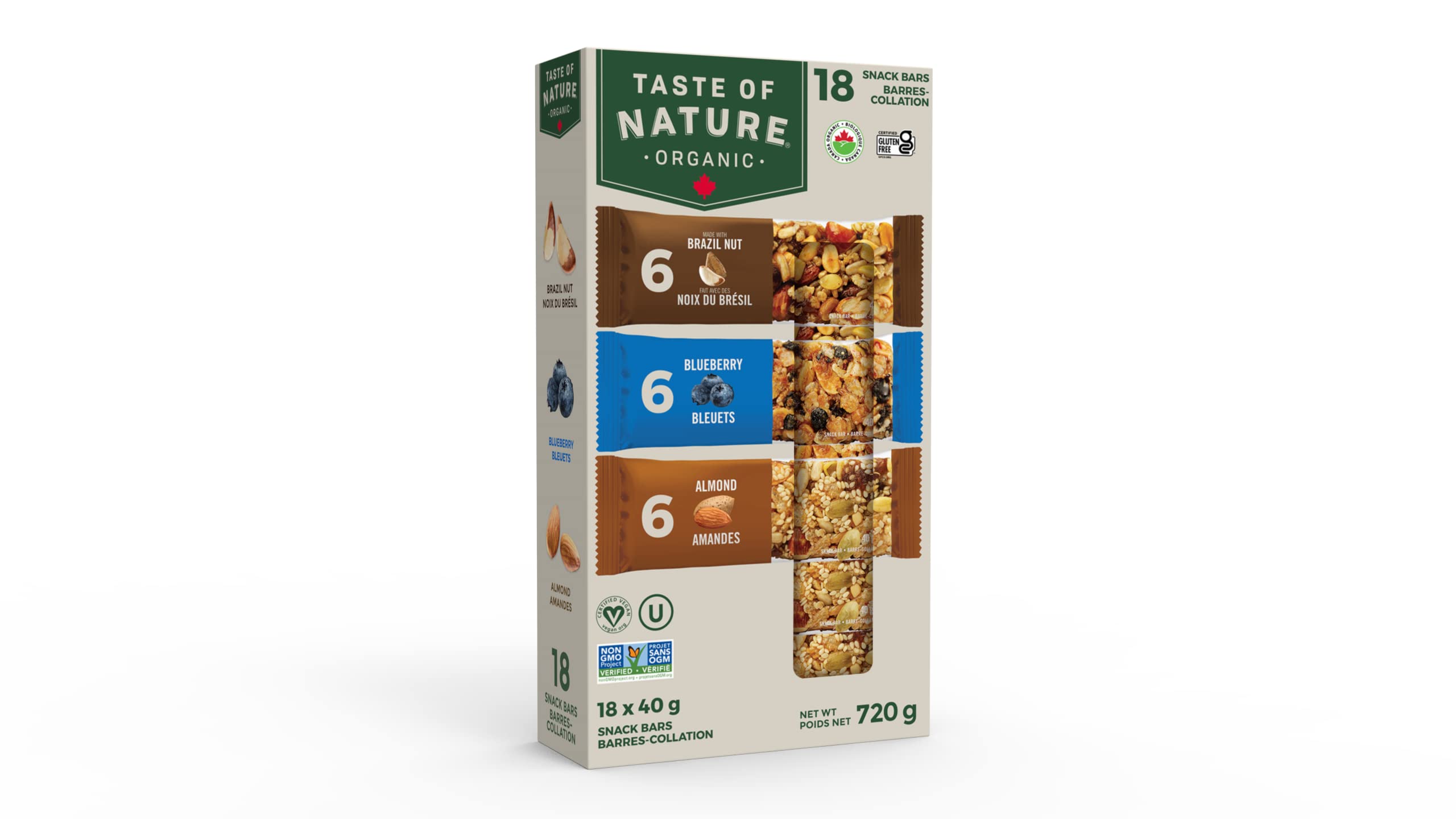 Taste of Nature Organic Snack Bars - Variety Pack - Healthy, Gluten ...