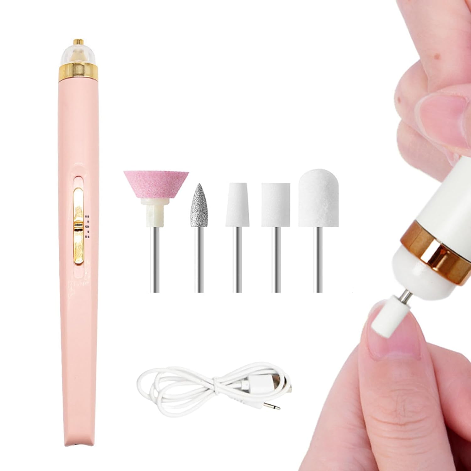 Amazon.com: ThreeH Rechargeable Electric File Cordless 5W Electric Nail ...
