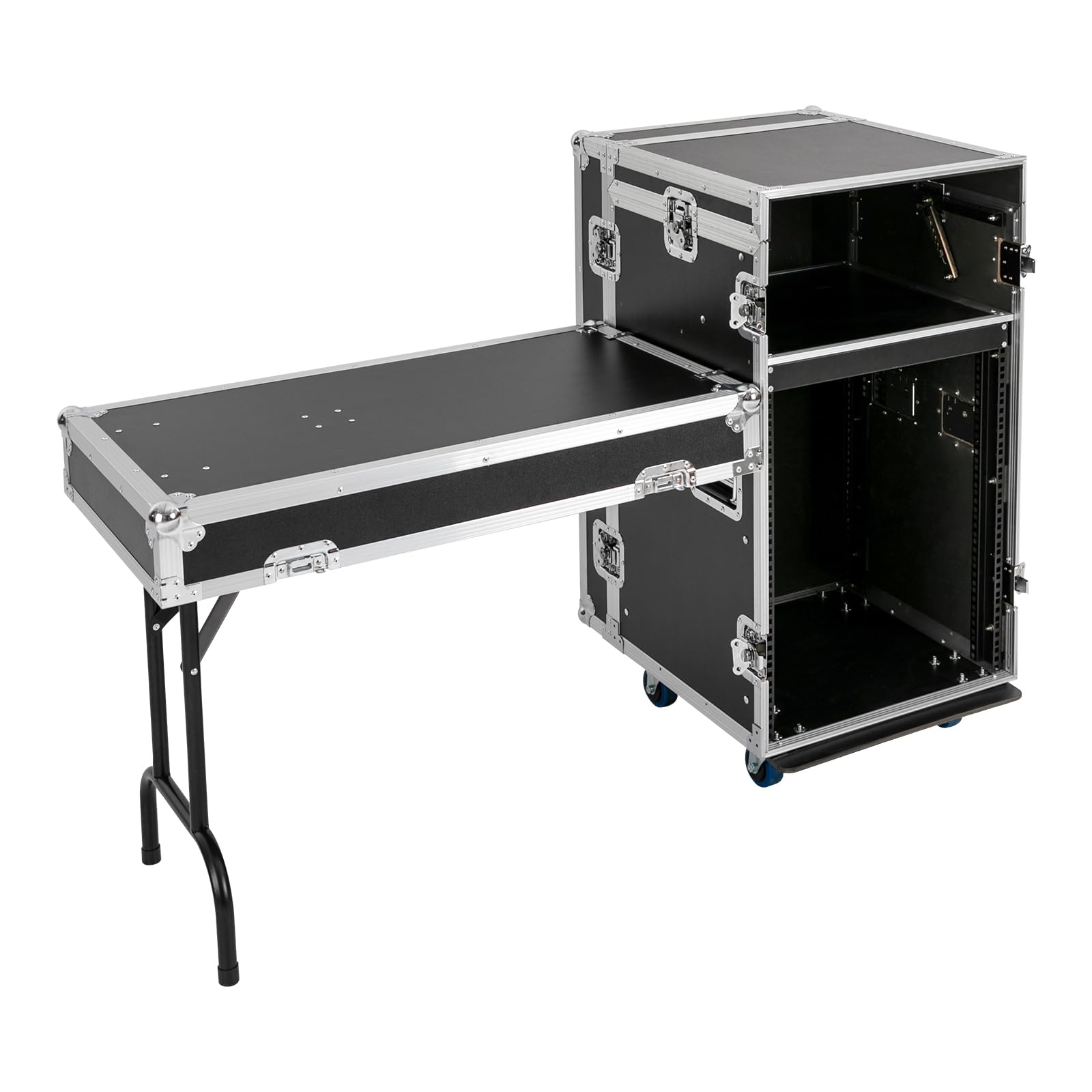 Amazon.com: 14U PA DJ Rack with Table Top 2 Tiers DJ Table Rack Case ...