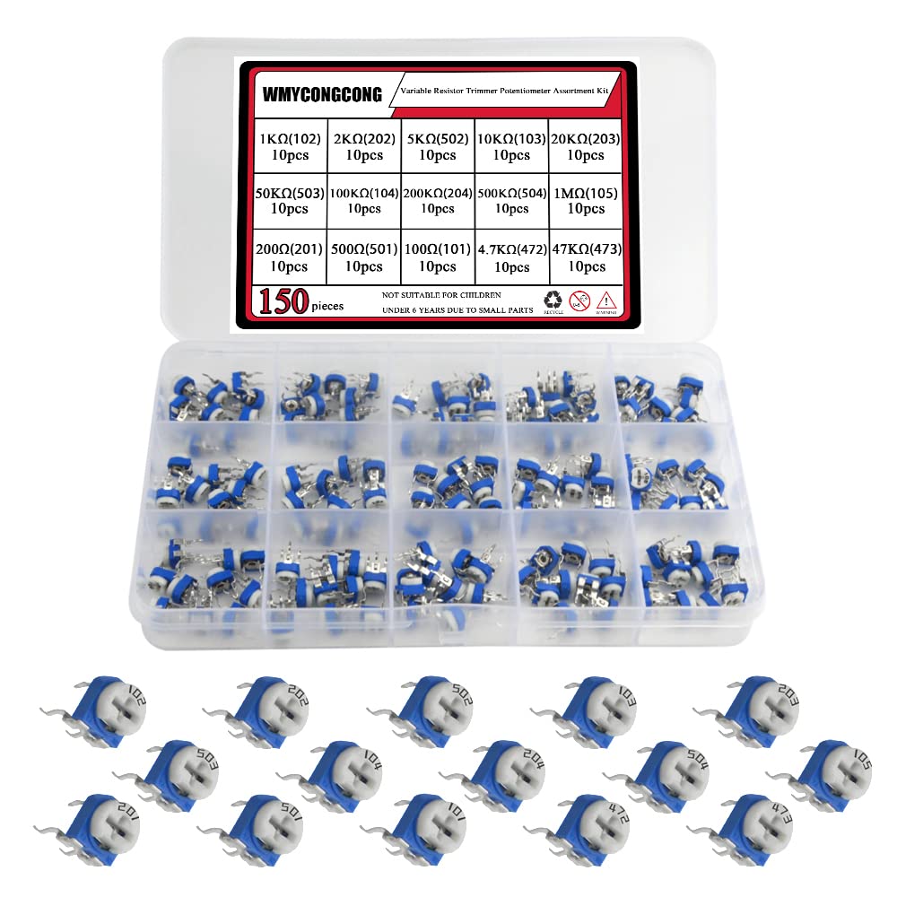 Snapklik.com : 150 PCS 100 To 1M Ohm Variable Resistor Trimmer ...