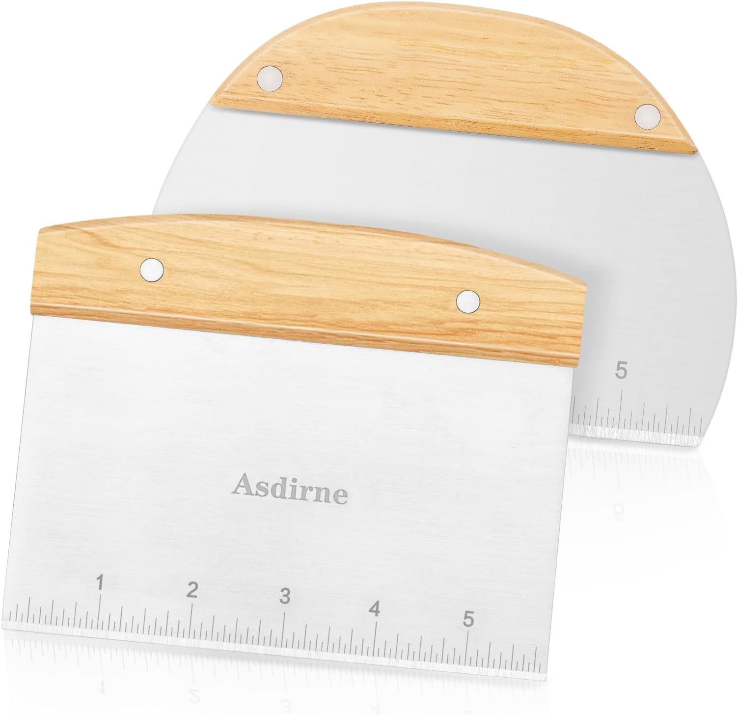 Asdirne Dough Cutter, Dough Scraper with Wooden Handle and Food Grade ...