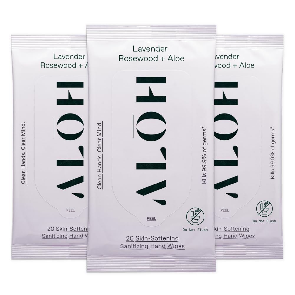Amazon.com : ALŌH Lavender Rosewood + Aloe Sanitizing Hand Wipes ...