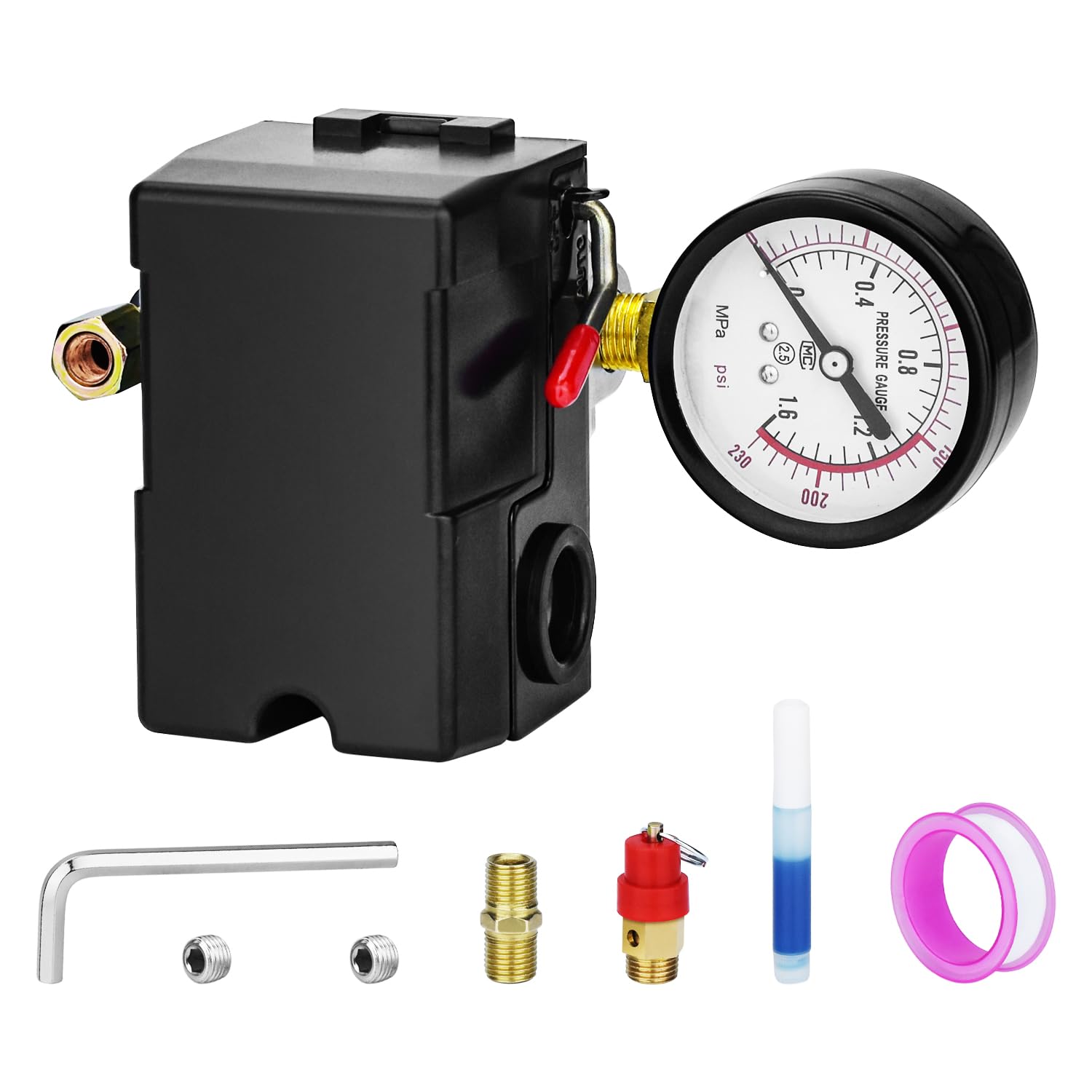 Universal Air Compressor Pressure Switch Control Valve (90-120 PSI ...