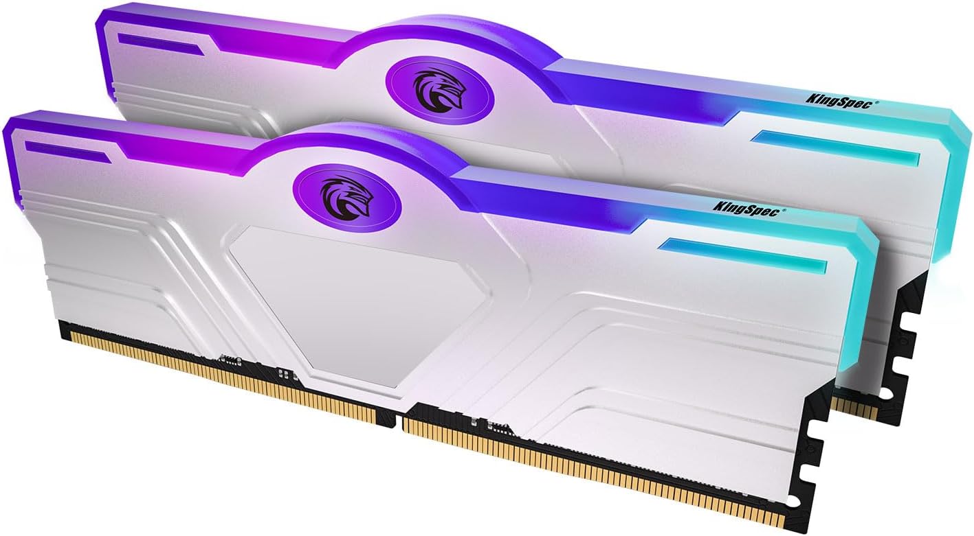 KingSpec Silver X 16GB Kit(2x8GB) DDR4 Ram Memory 3600MHz with RGB ...