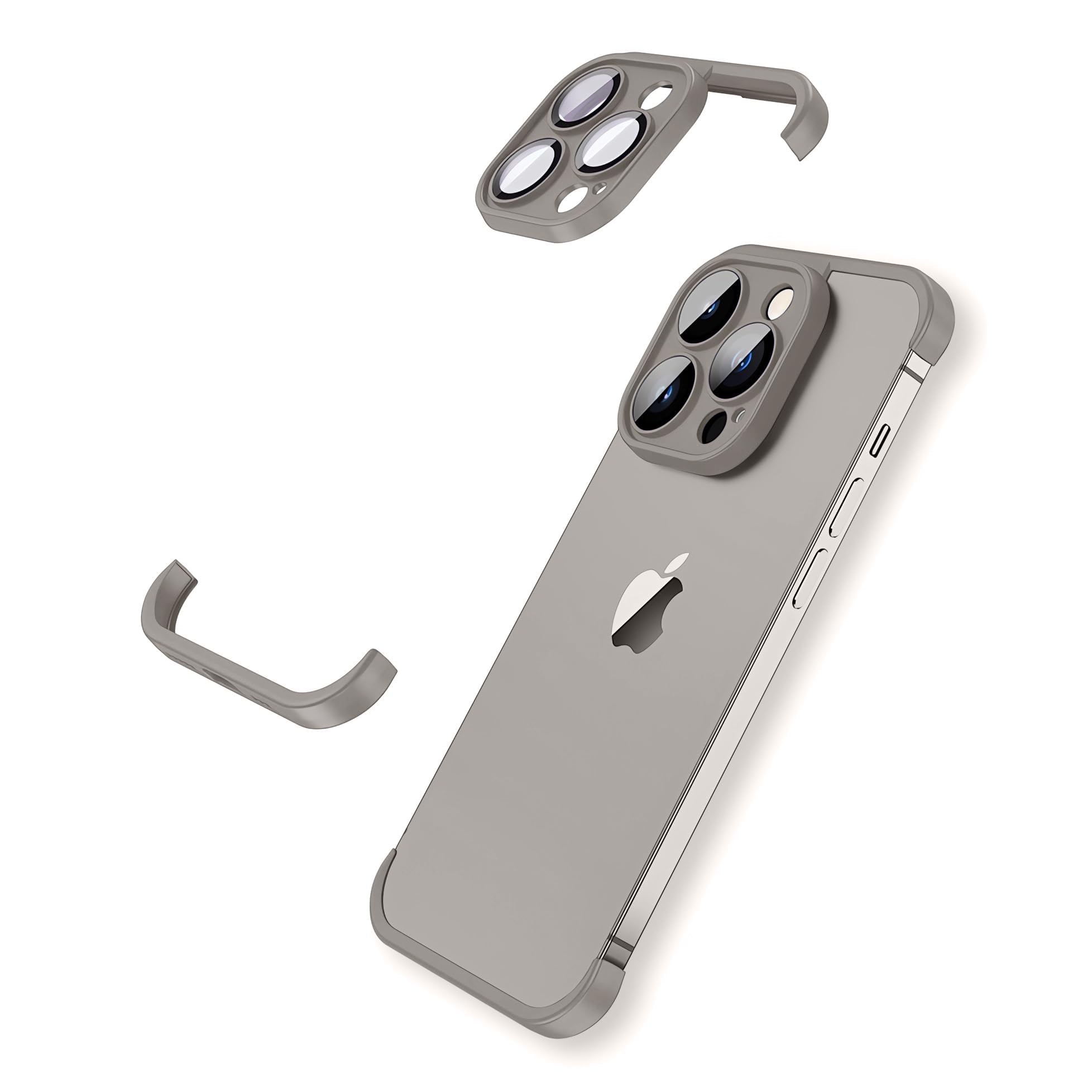 APLINHOP Frameless Fit for iPhone 16 Pro Max Bumper Case with Camera ...