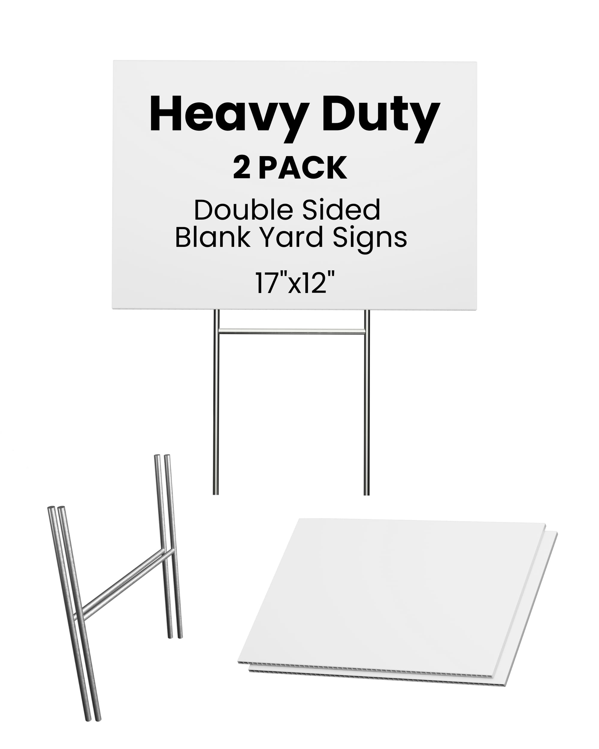 Snapklik.com : PartyPrints 2 Pack 17 X 12 White Blank Yard Signs