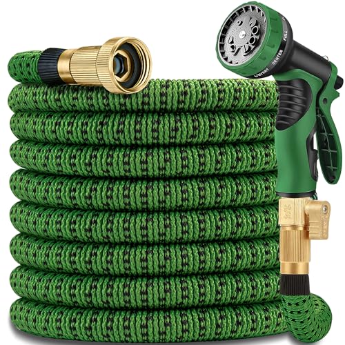 75 ft Expandable Garden Hose with 10 Function Spray Nozzle, No-Kink ...