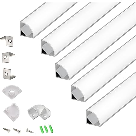 hunhun 10-Pack 3.3ft/1Meter V Shape LED Aluminum Channel System with ...