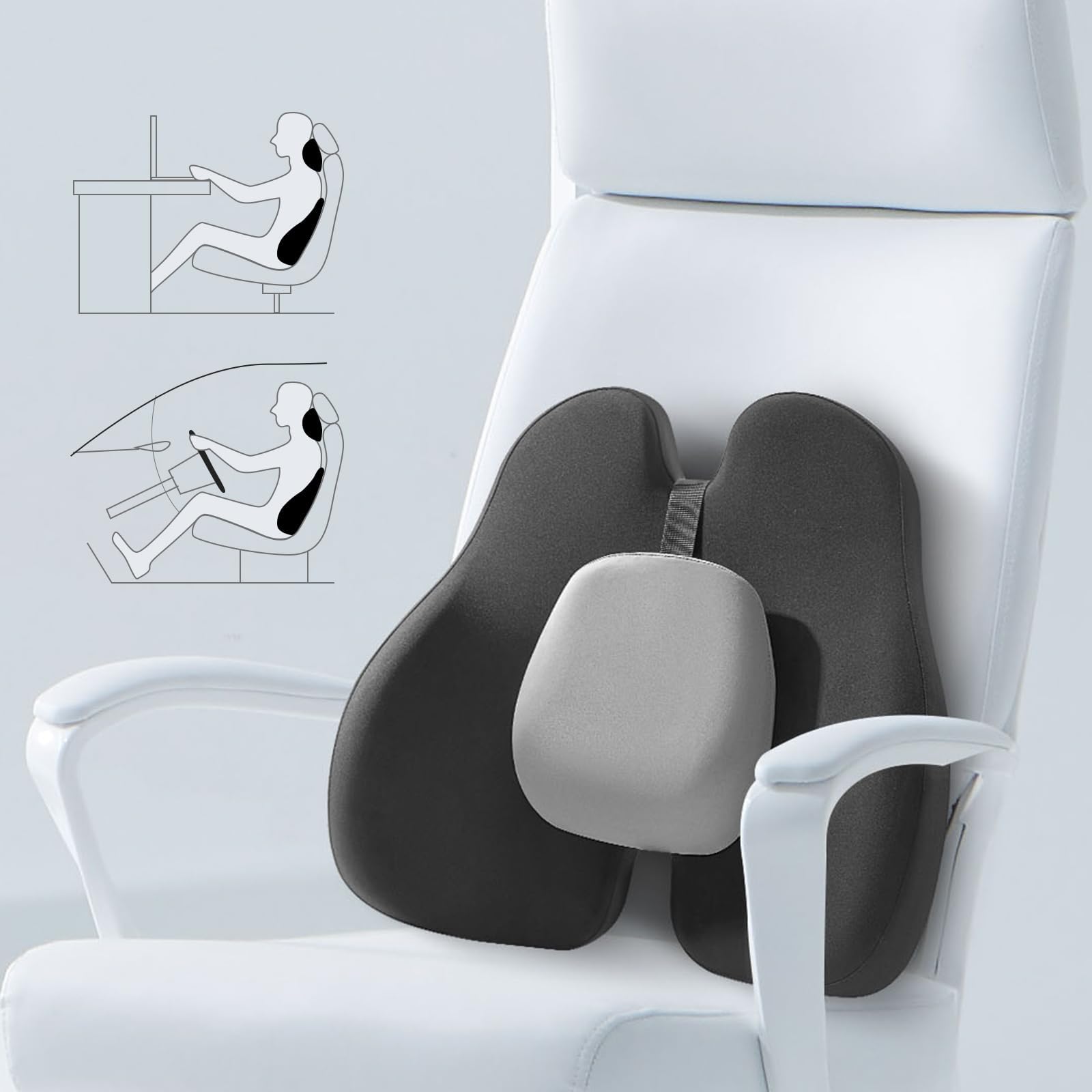 Amazon.com: BABUR Lumbar Support Pillow: for Office Chair with ...