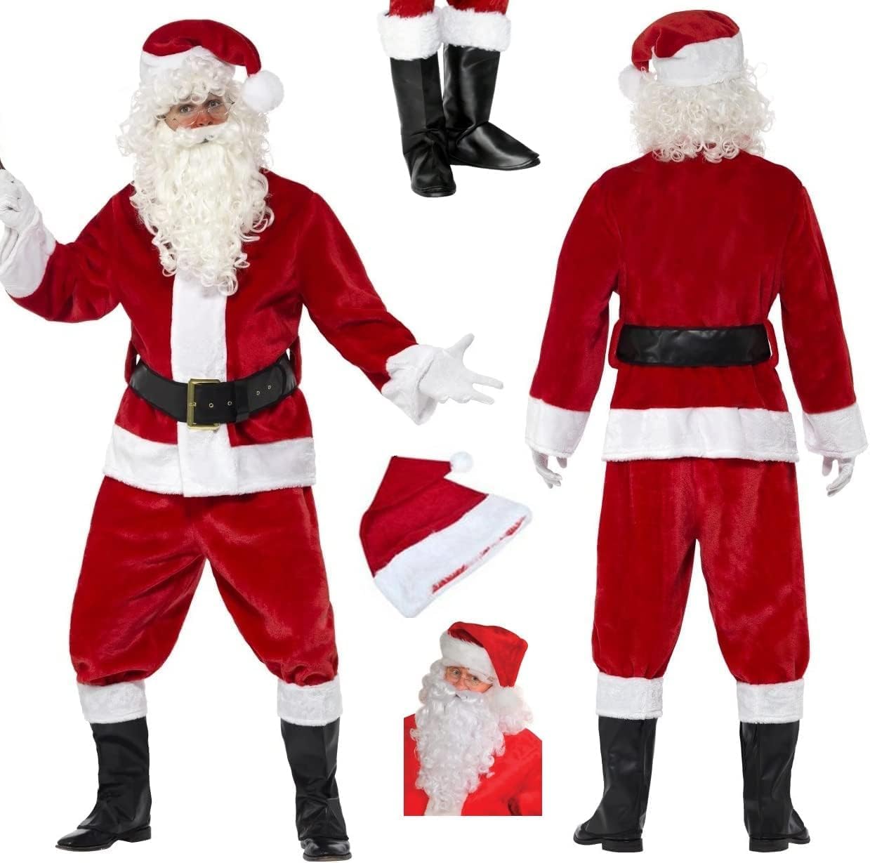 SKYTE® LUXURY CHRISTMAS SANTA SUIT Costume Deluxe Outfit and ...