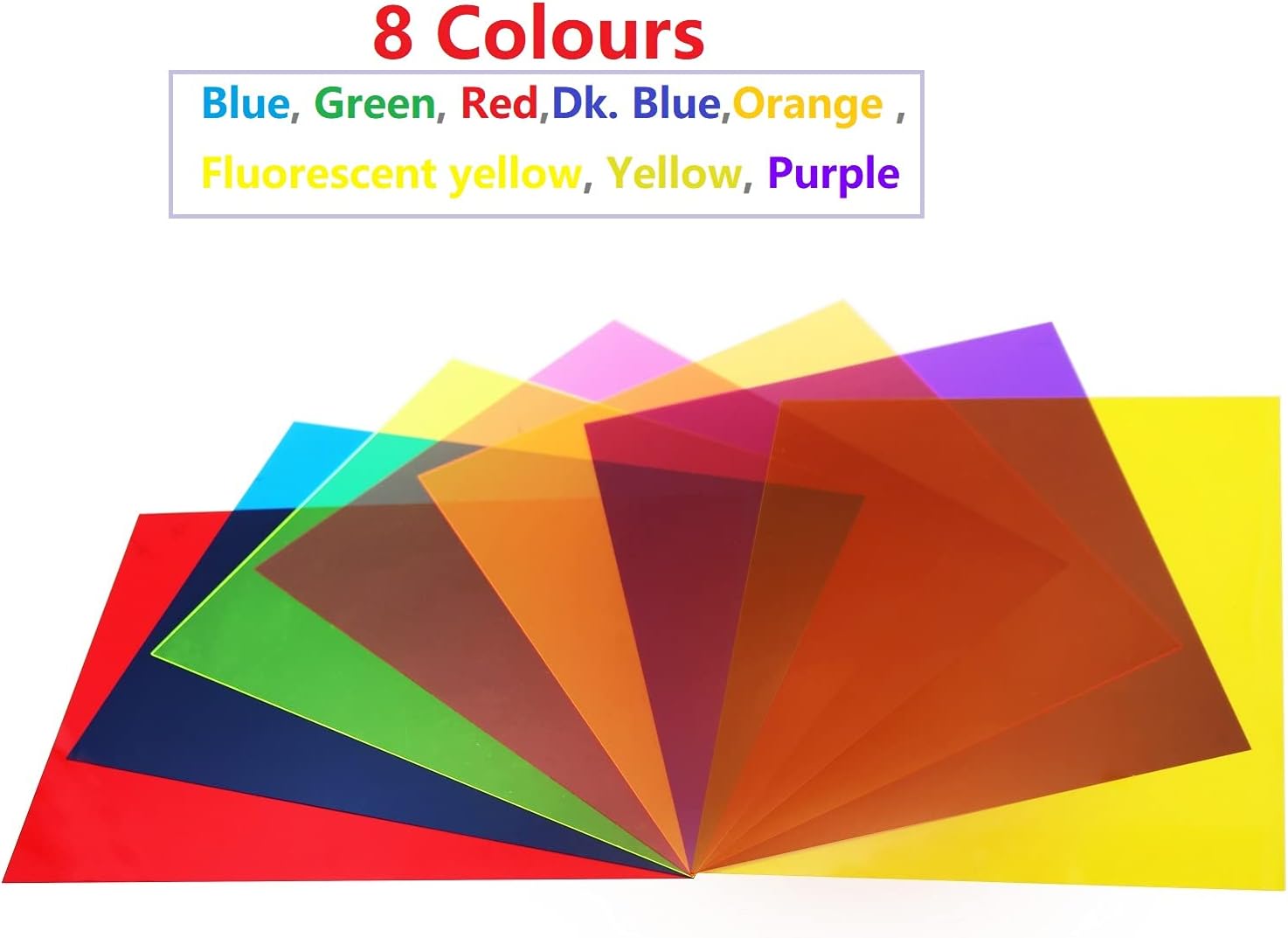 16 Pack Lighting Gels Filter Coloured Overlays Transparent Colour ...