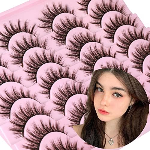 Amazon.com: Fluffy Manga Lashes Natural Mink False Eyelashes Wispy ...