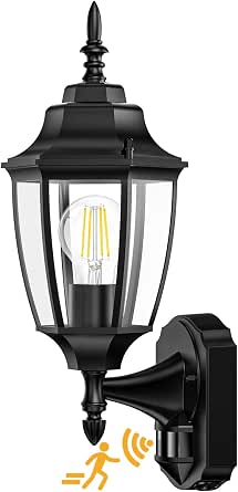 Lamomo Outdoor Wall Lights, Outside Motion Sensor Lights Mains Powered ...