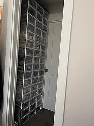 SEE SPRING Large 12 Pack Shoe Storage Box, Clear Plastic Stackable Shoe ...