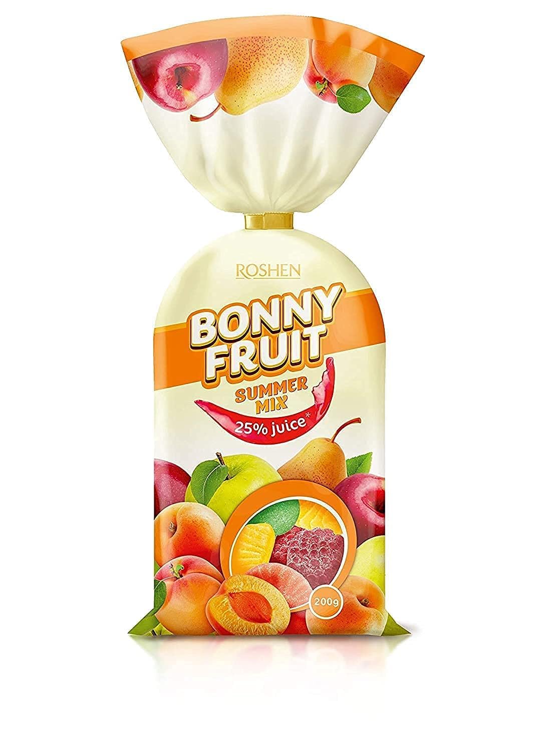 Amazon.com : Roshen Bonny Fruit Summer Mix Gummy Candy, Made with 25% Fruit Juice, 200grams ...