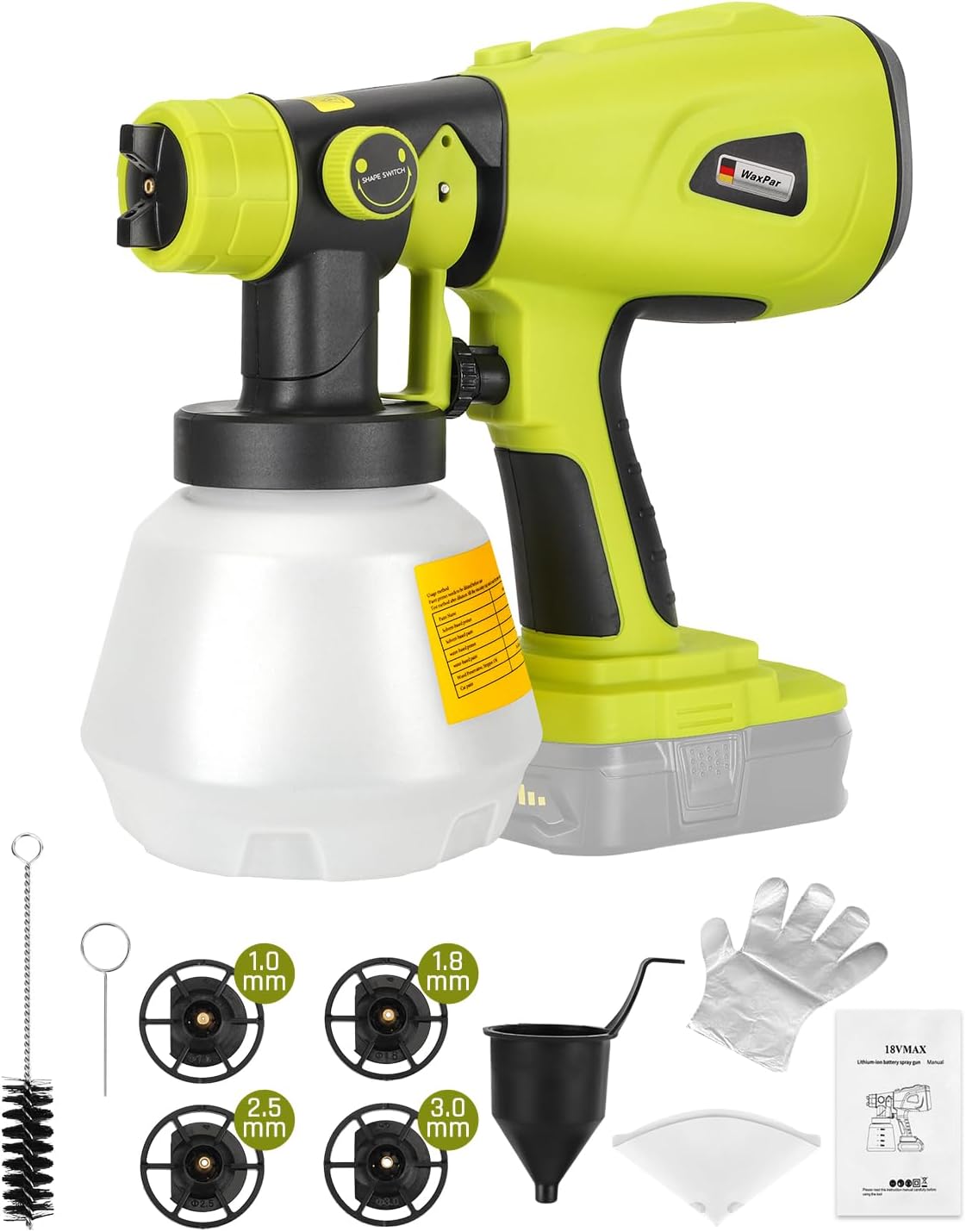 Amazon.com : WaxPar Cordless Paint Sprayer Compatible with Ryobi 18V ...