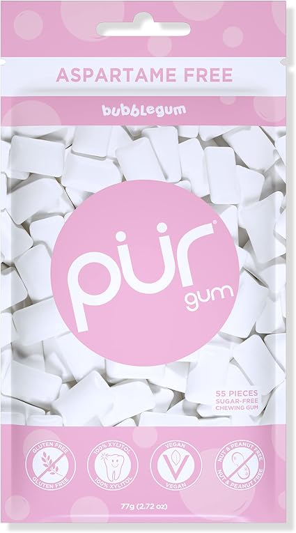 PUR Gum Sugar Free Chewing Gum with Xylitol, Aspartame Free + Gluten ...