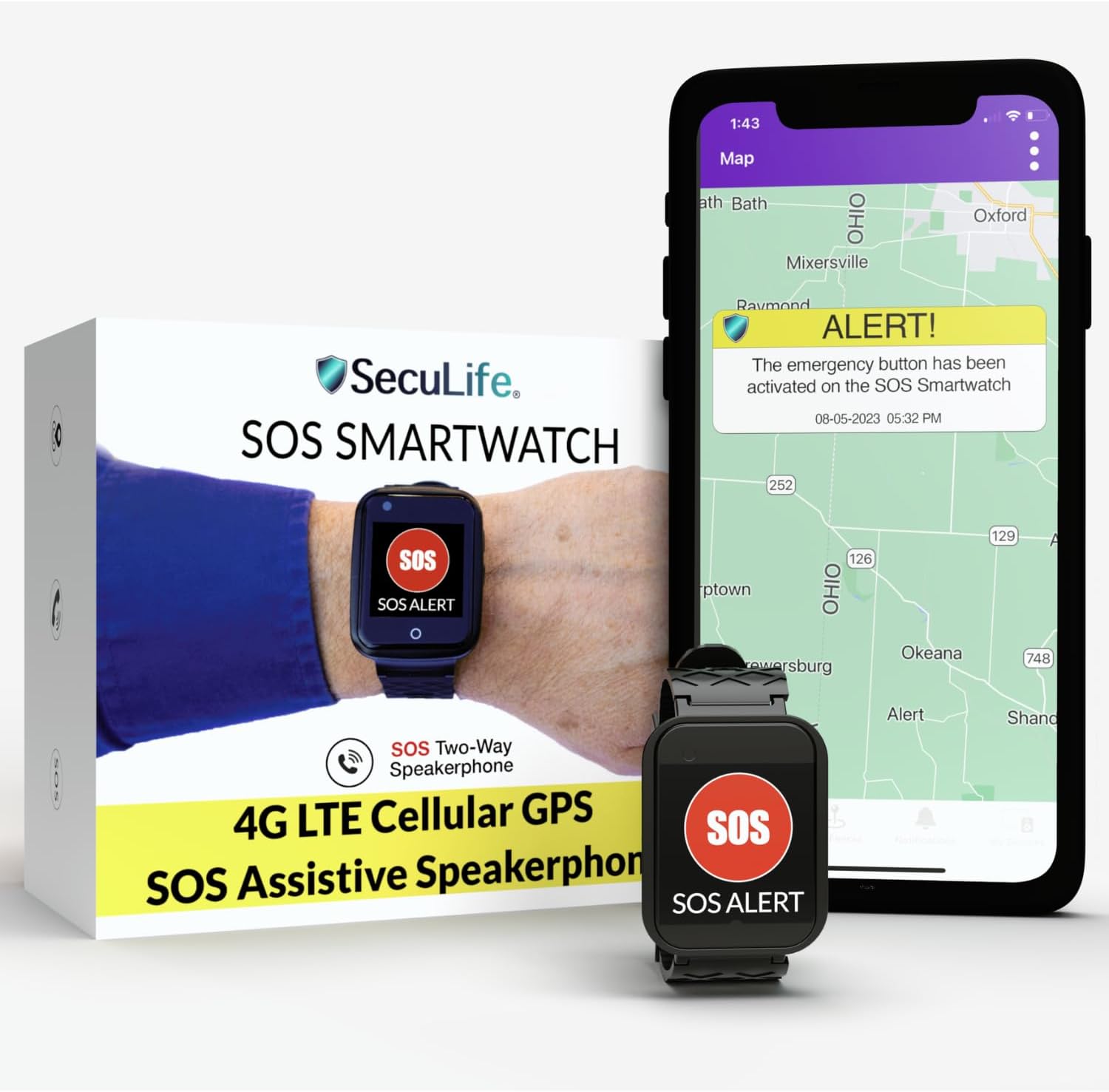 Amazon.com: SOS Smartwatch for Seniors - Gps Bracelet for Elderly ...