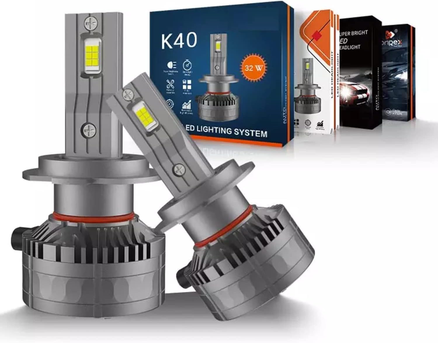 Allextreme R45-H7 LED Headlight 140 Watt H7 Car Driving Headlamp Bulb ...