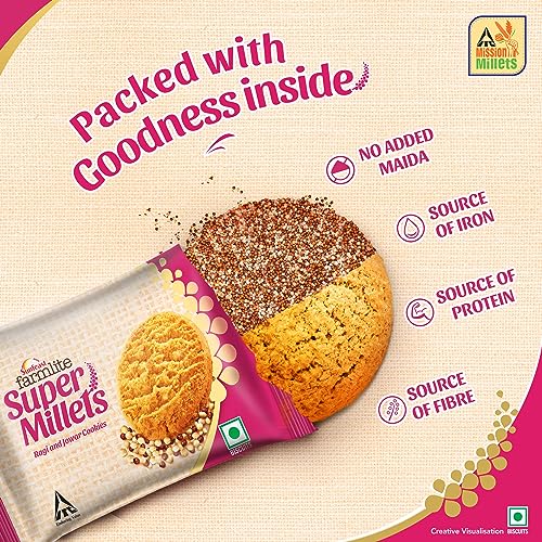 Sunfeast Farmlite Super Millets Ragi & Jowar Cookies, 75g - Price History