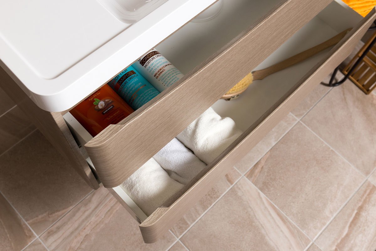 The Bath People Eaton Light Ash Bathroom Furniture Wall Hung Mounted ...