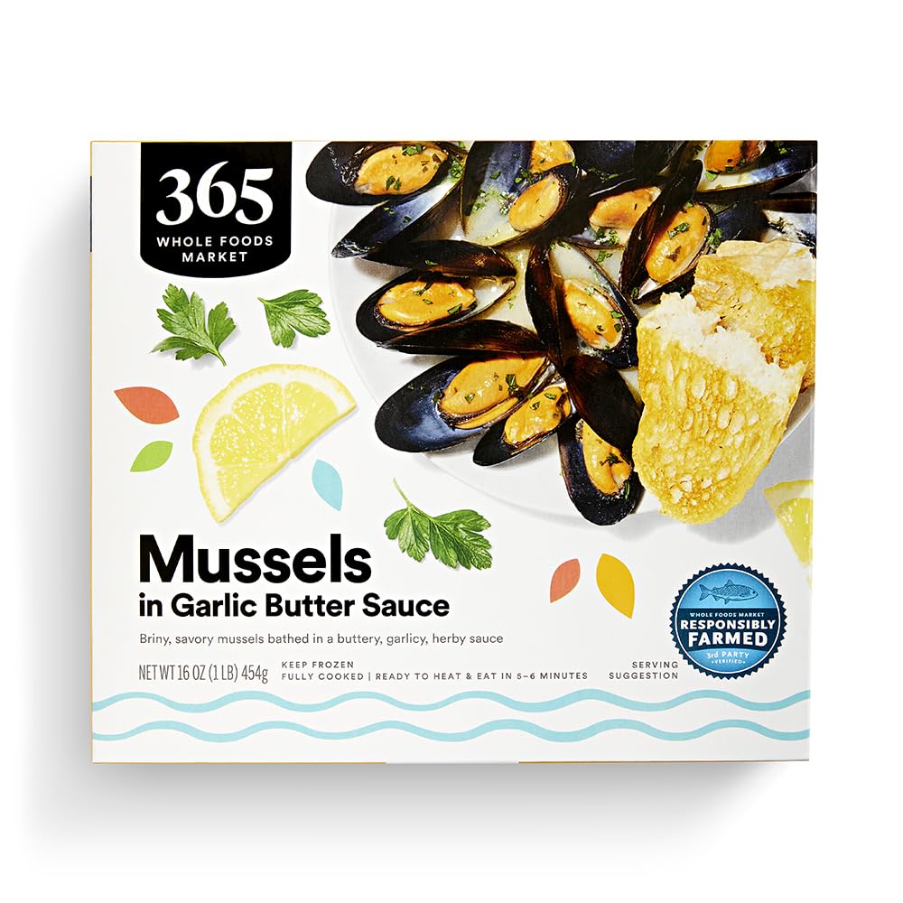Amazon.com: 365 By Whole Foods Market, Mussels In Garlic Butter Sauce ...