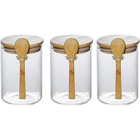 Amazon.com: MOLFUJ 15Oz/450ML/1Lb Clear Glass Containers for Pantry ...