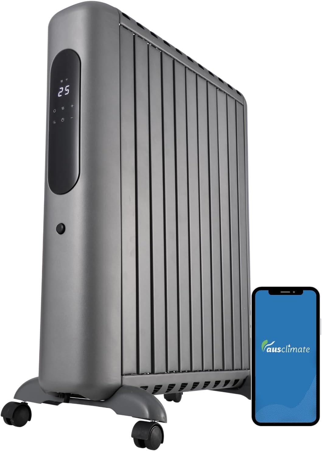 Ausclimate 1500W 7 Fin Smart Enclosed Oil Column Heater, Portable Home ...