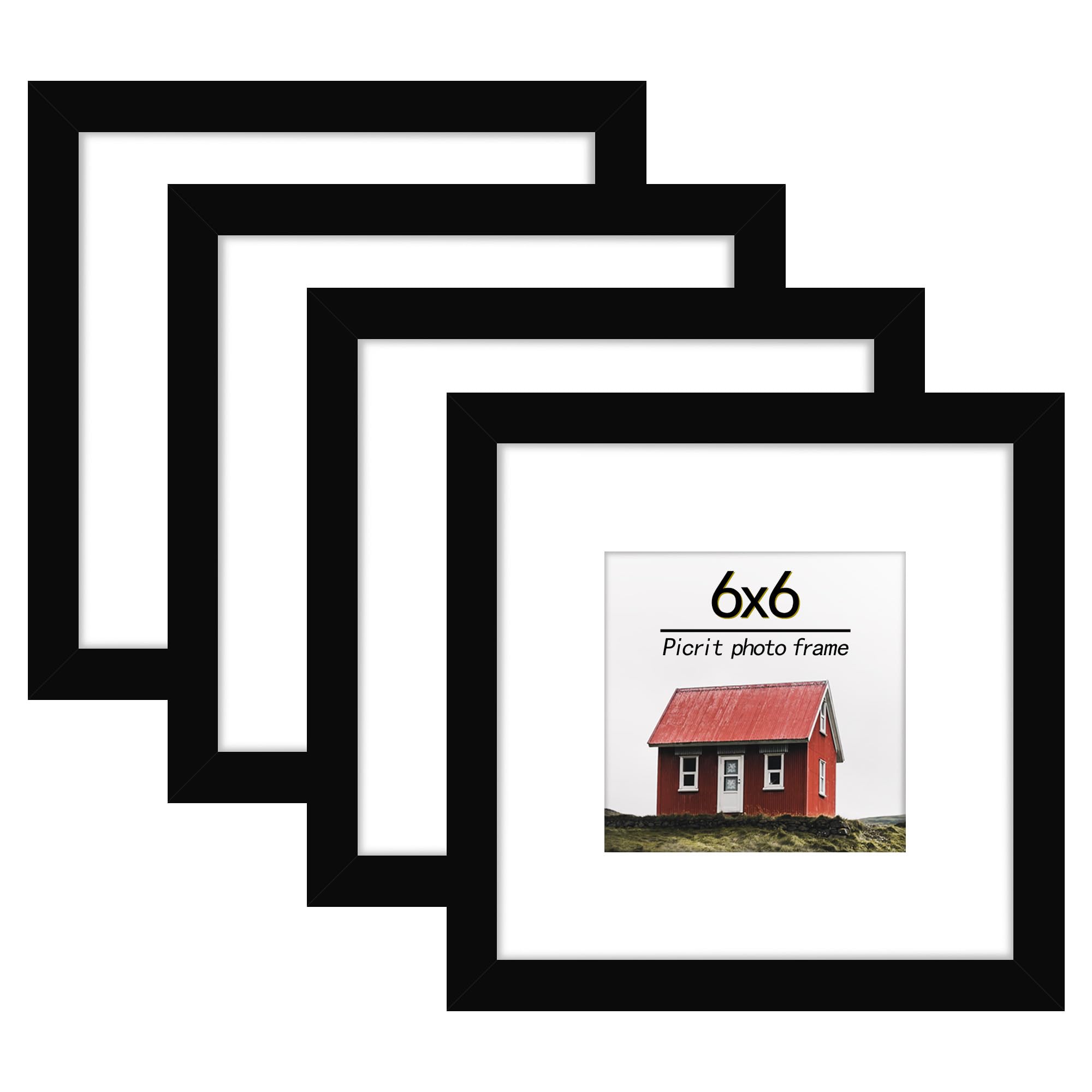 Amazon.com - Picrit 6x6 Picture Frame Set of 4, Made of High Definition ...