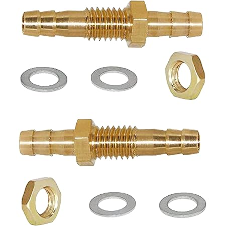 Amazon.com: YOUHO 2pcs 3/16" ID 90 Degree Elbow Hose Barb Thru-Bulk Head Hex Union Brass Fitting ...