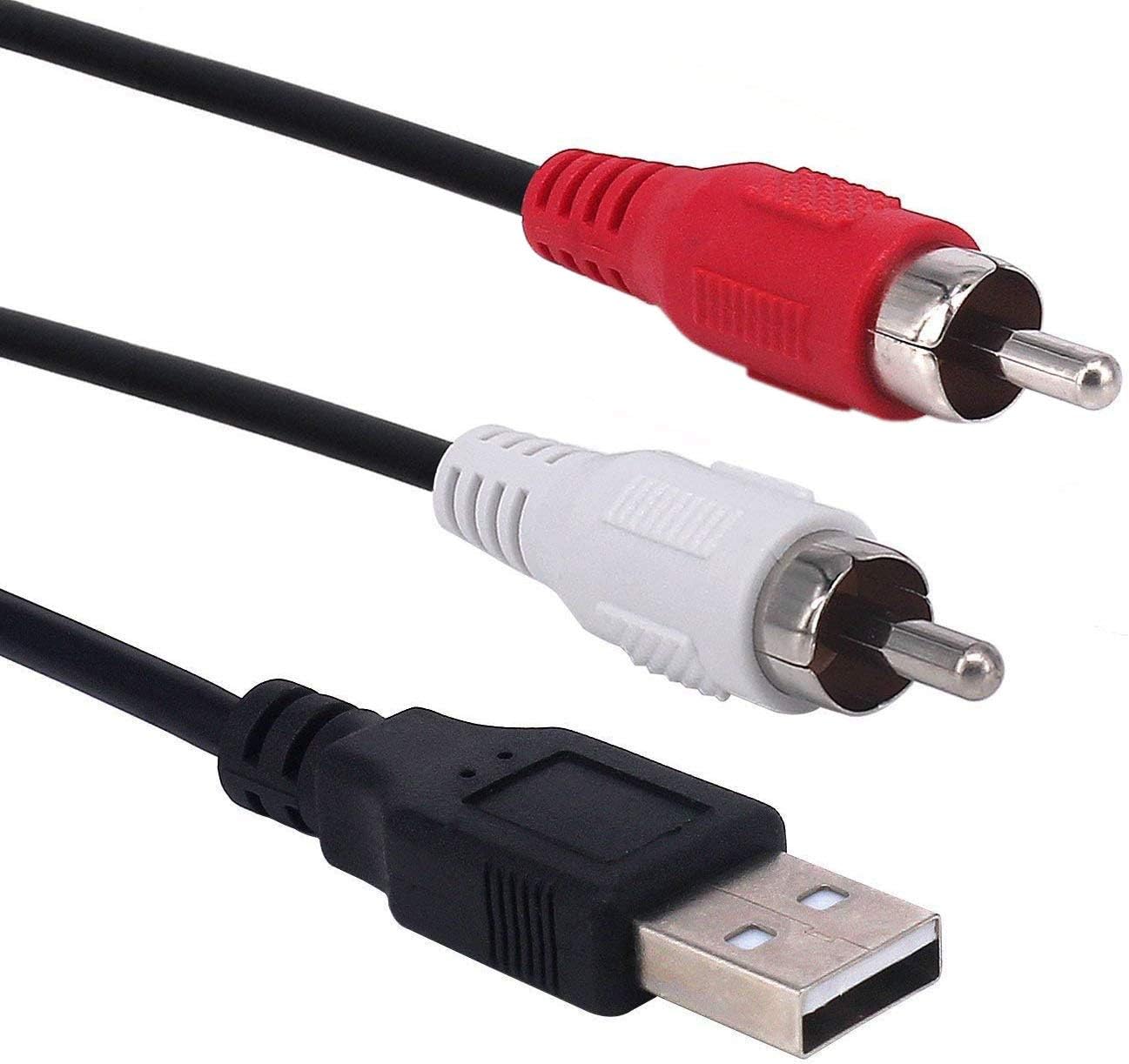 Amazon.com: USB to 2RCA Cable, Haokiang 5 Feet/1.5m USB 2.0 Female to 2 ...