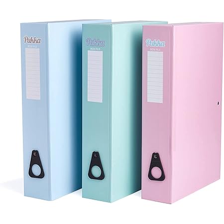 Pukka Pad A4+ Foolscap Box Files 75mm - Pastel Colours Blue, Pink ...