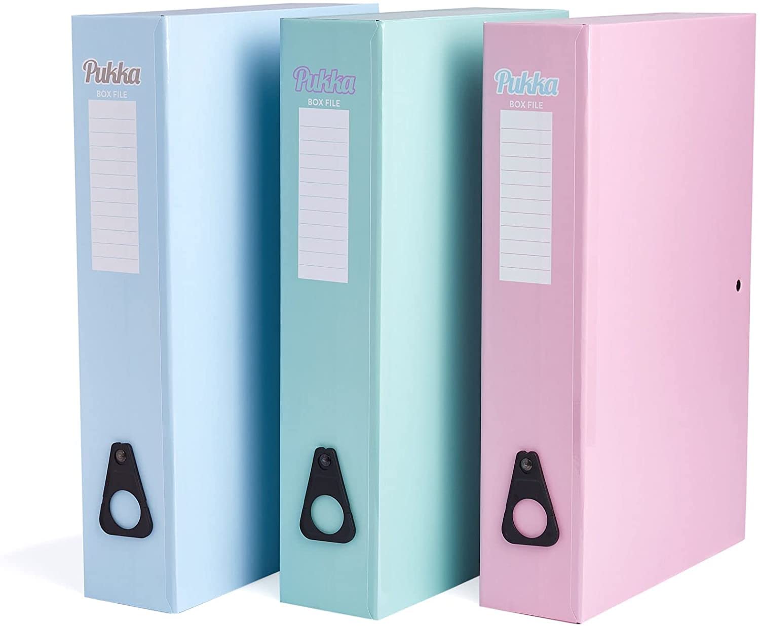 Pukka Pad A4+ Foolscap Box Files 75mm - Pastel Colours Blue, Pink ...