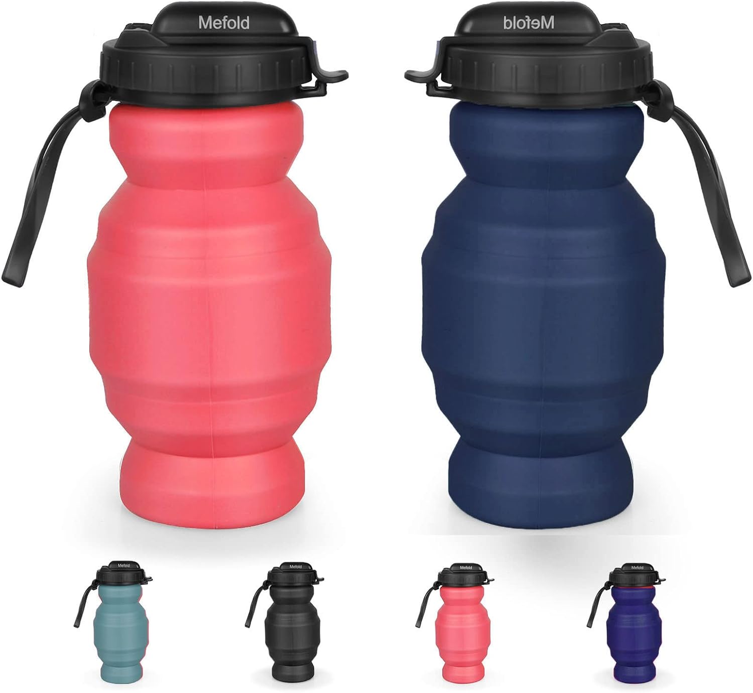 Amazon.com: Mefold Water Bottles Collapse Silicone Durable Leak Proof ...