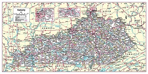 Cool Owl Maps Kentucky State Wall Map Large Print Poster - - Want It All