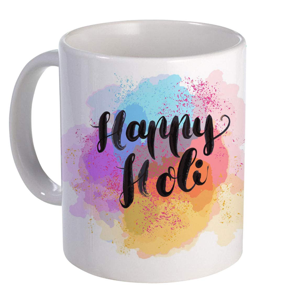 Buy COLORYARD White Ceramic Coffee Mug 1Pc for Holi Gift (Holi Text ...