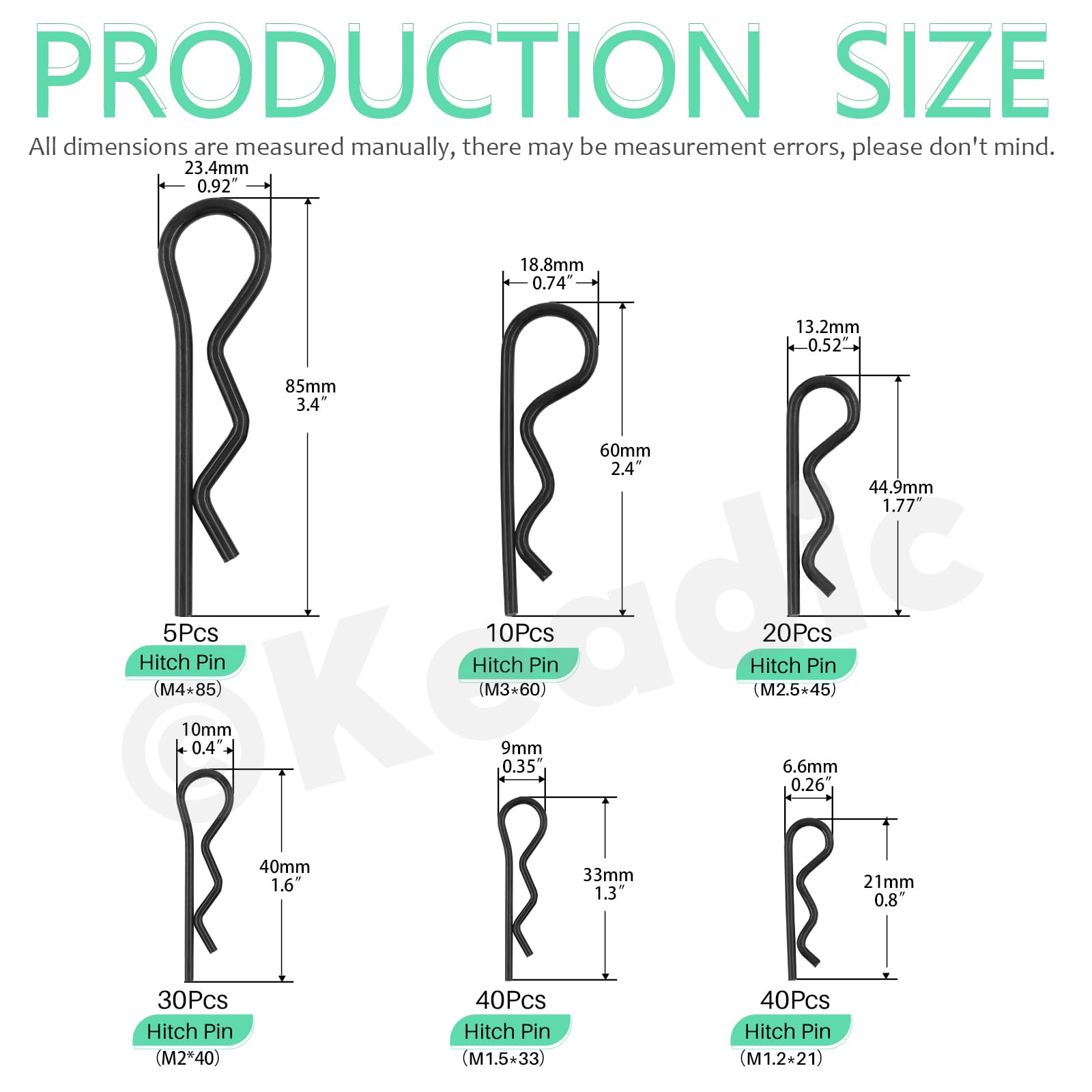 Snapklik.com : 145Pcs Heavy Duty Hitch Pins Clip Kit, R Clips Retaining ...