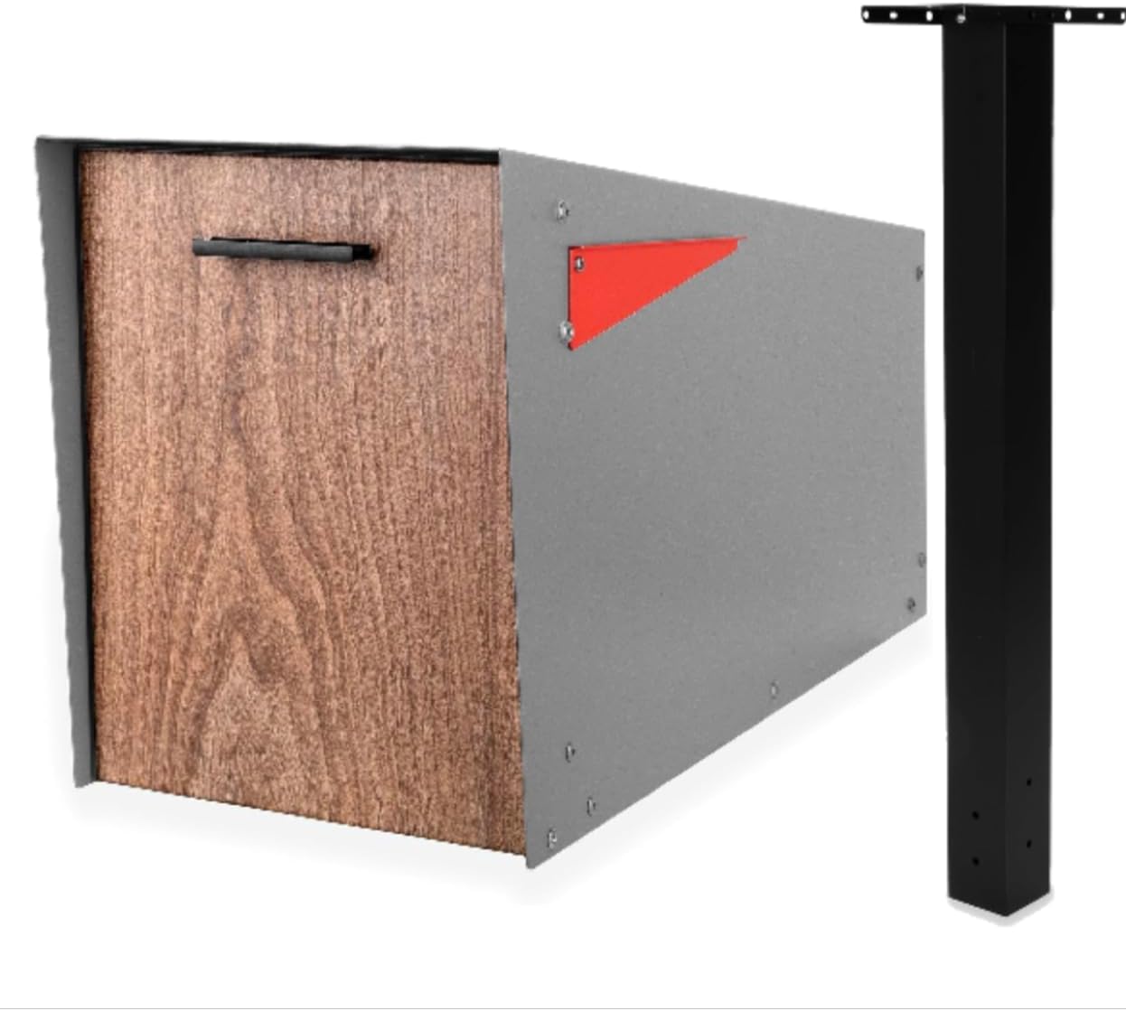 Amazon.com: Ilyapa Angle Design Mailbox, Gray & Light Wood Grain, All ...