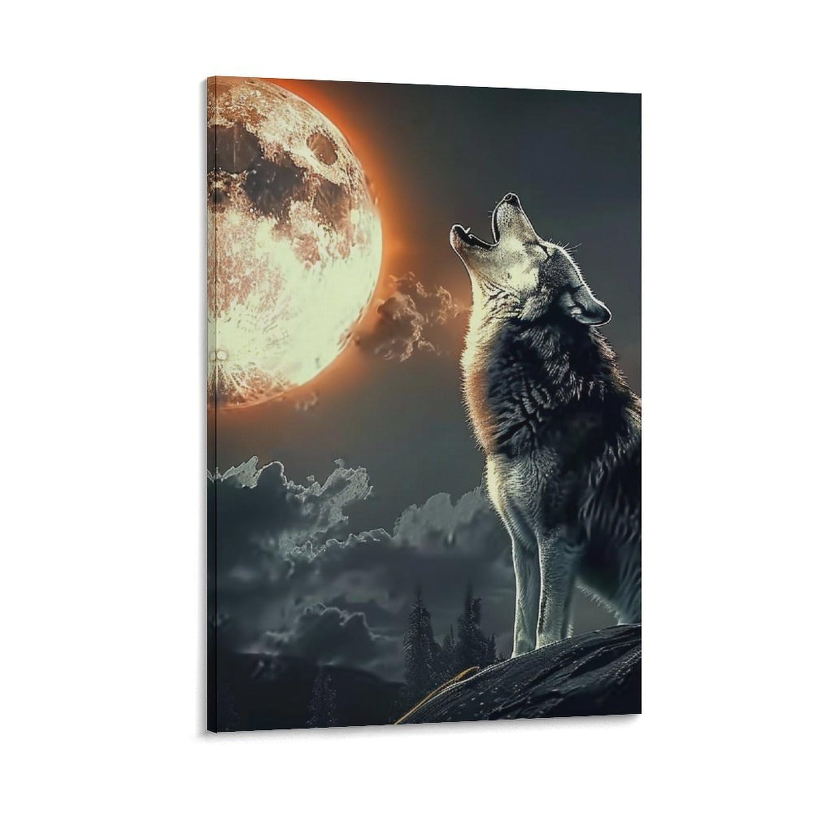 Wolf Howling At The Moon Art Design A Wolf Howling At The Moon In