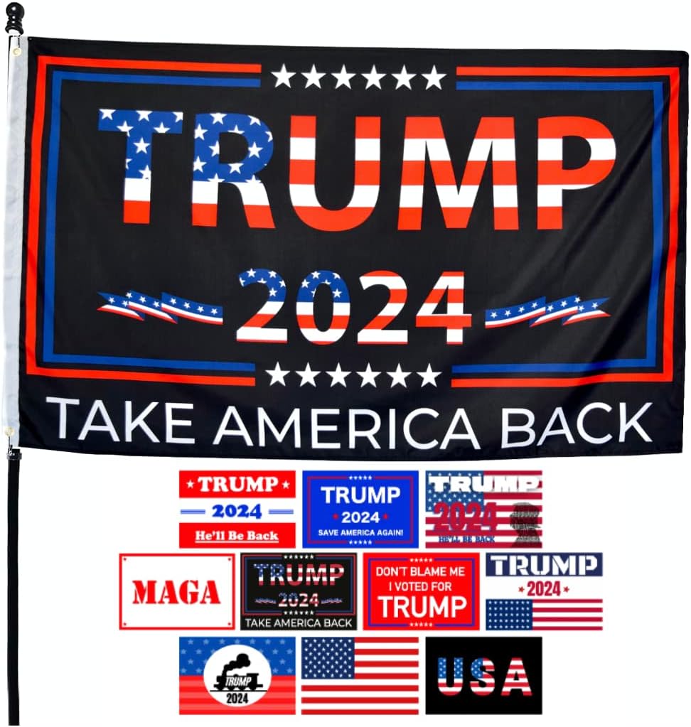 Amazon.com : Trump 2024 & 10 Trump Fade/Water Resistant Stickers - 3x5 ...