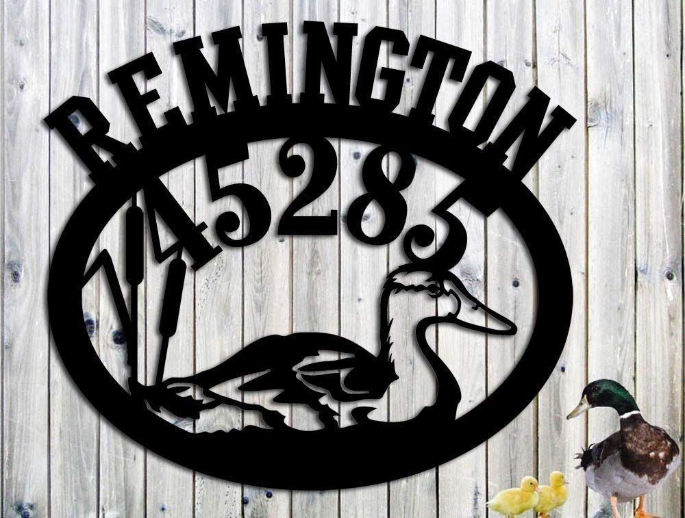 Amazon.com: Duck Bird Lake Personalized Custom Metal Address Sign ...