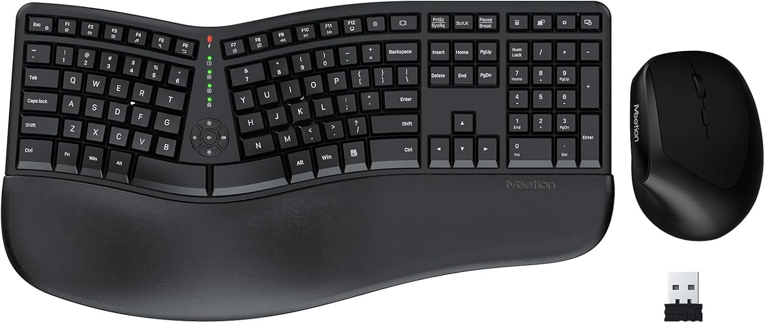 MEETION Ergonomic Keyboard Vertical Mouse Combo, Carpal Tunnel Keyboard ...
