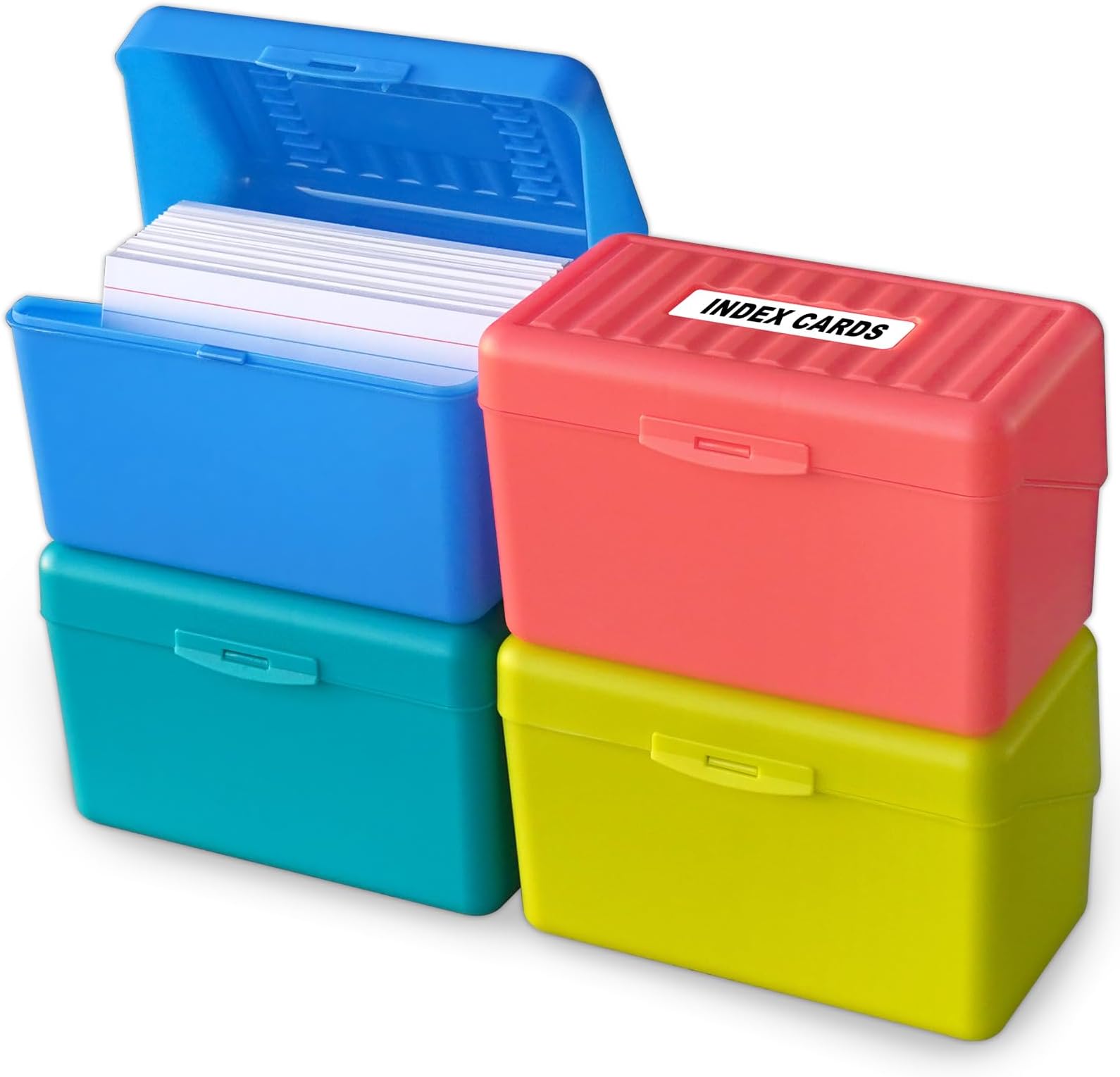 Amazon.com : Advantus Super Stacker Storage Boxes, Holds 400 3 X 5 ...
