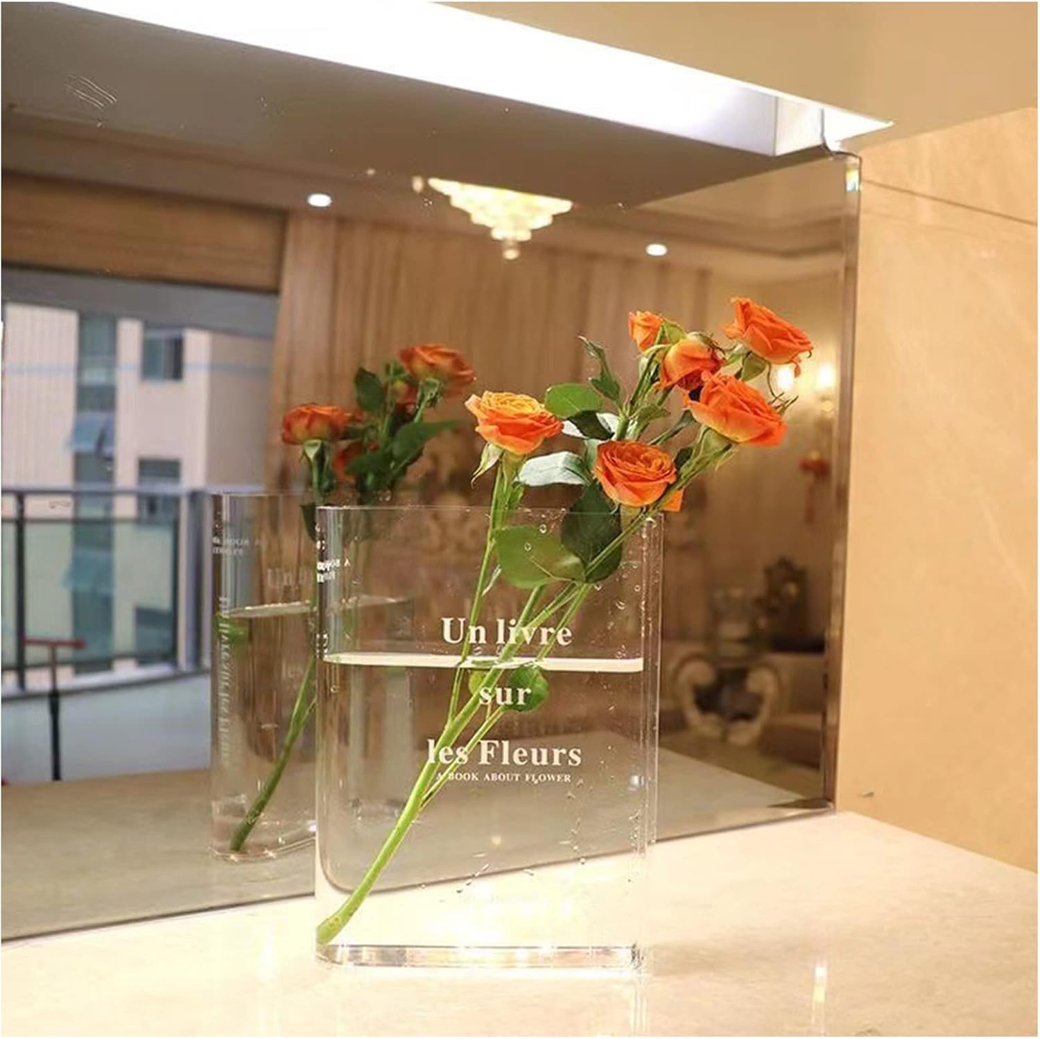 Amazon.com: WQQ Clear Book Vase, Artistic and Cultural Flavor ...