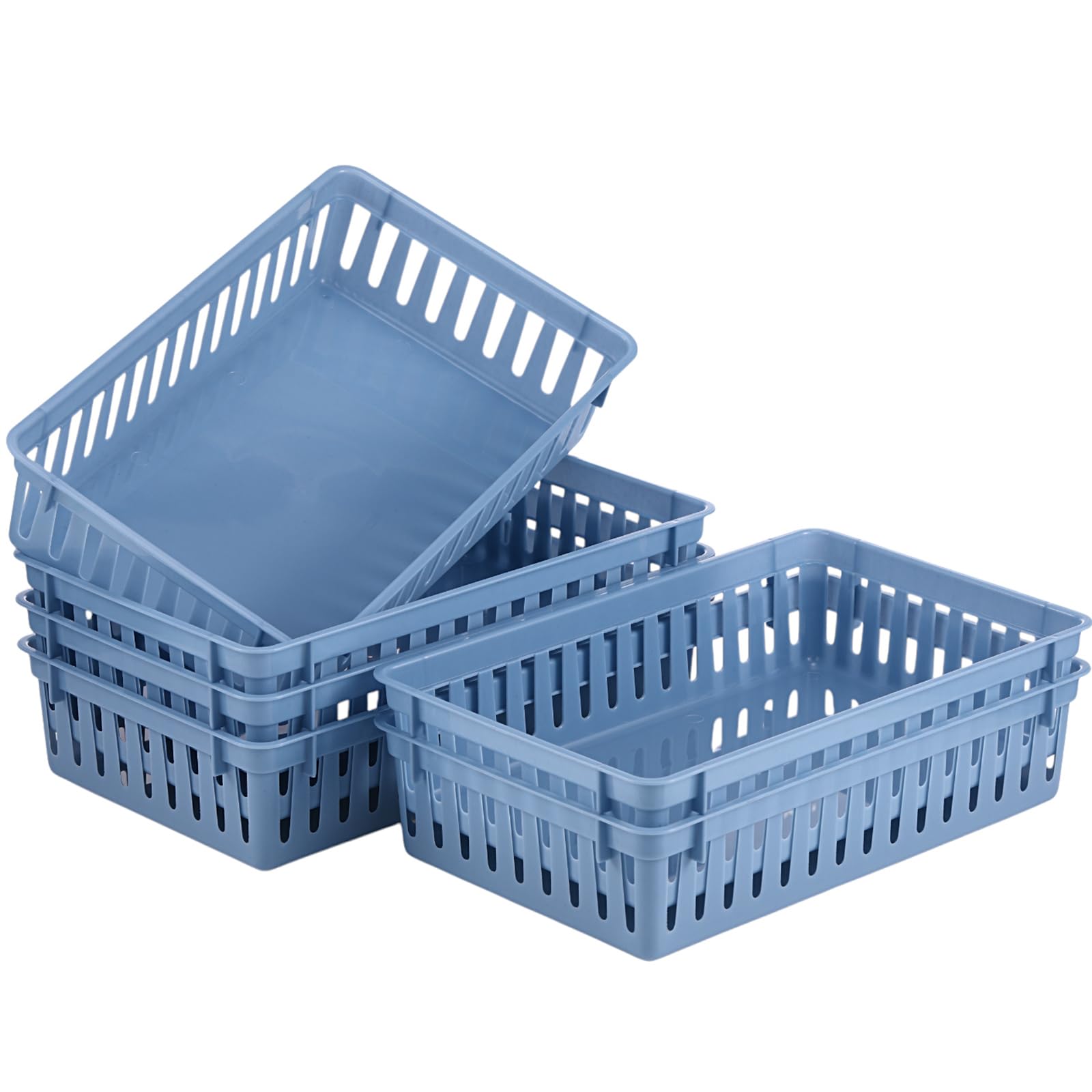 Amazon.com: Wenqik 6 Pack Plastic Basket 10.24 x 6.5 x 2.36 Inch Small ...