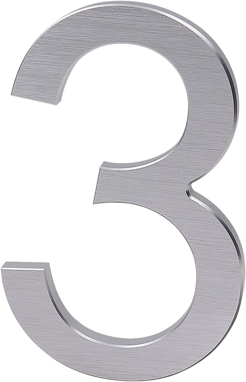 Amazon.com: Modern House Number - Brushed Aluminum - Contemporary Font ...