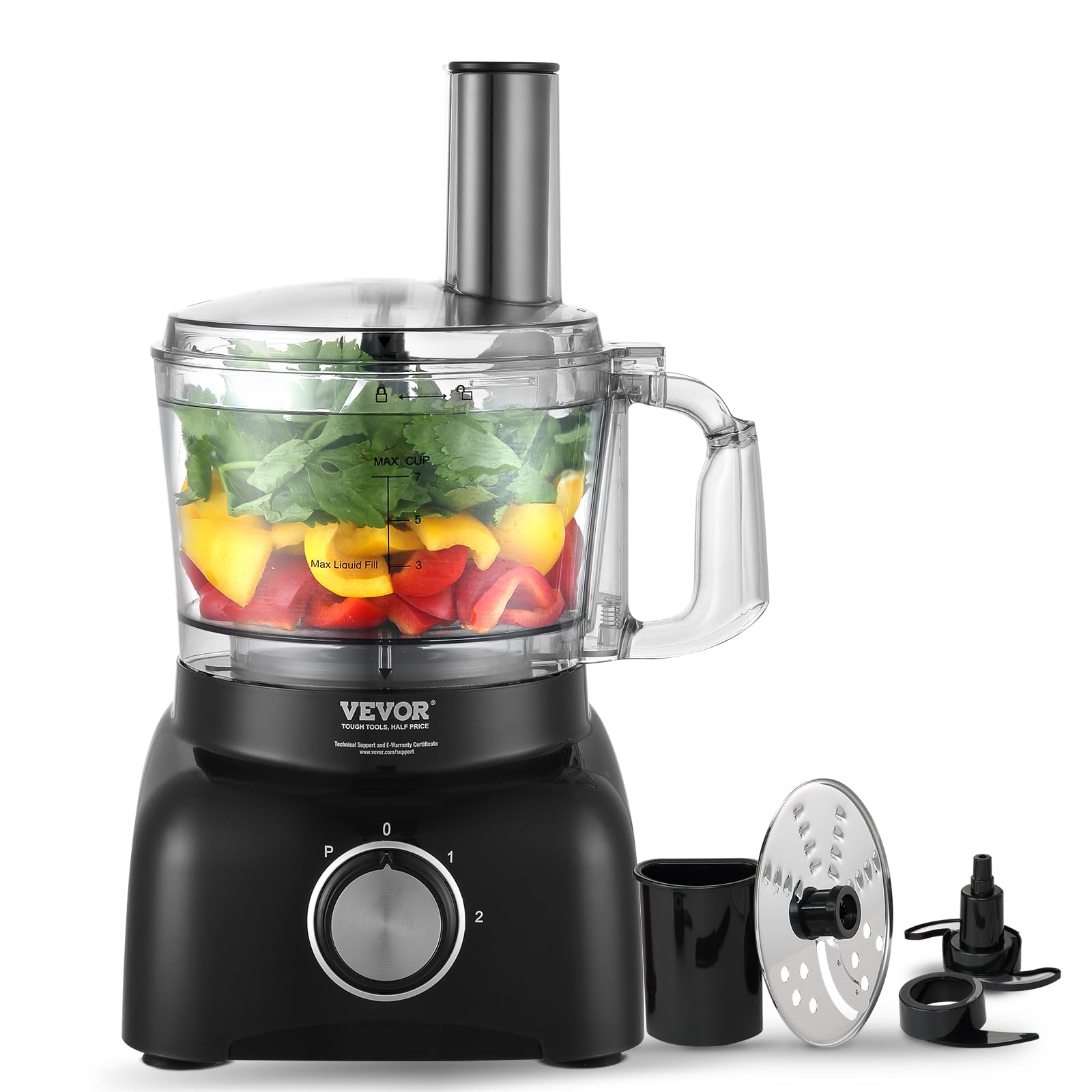 Amazon.com: VEVOR Food Processor, 7 Cup Small Vegetable Chopper for ...