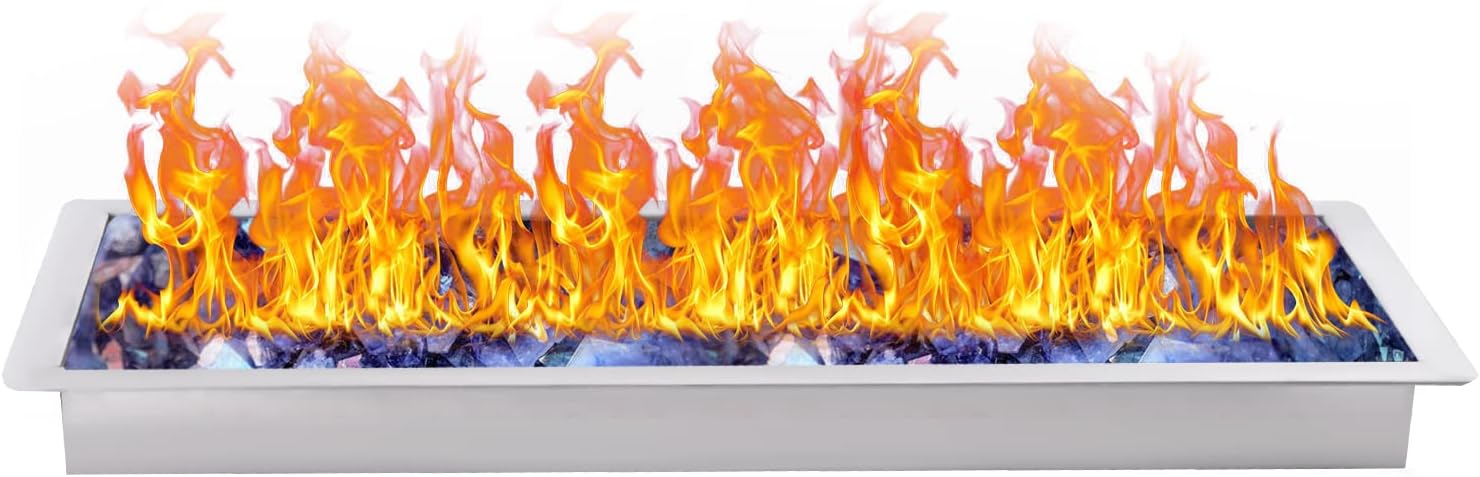 Amazon.com: Rectangular Drop-in Fire Pit Pan Stainless Steel Built-in ...