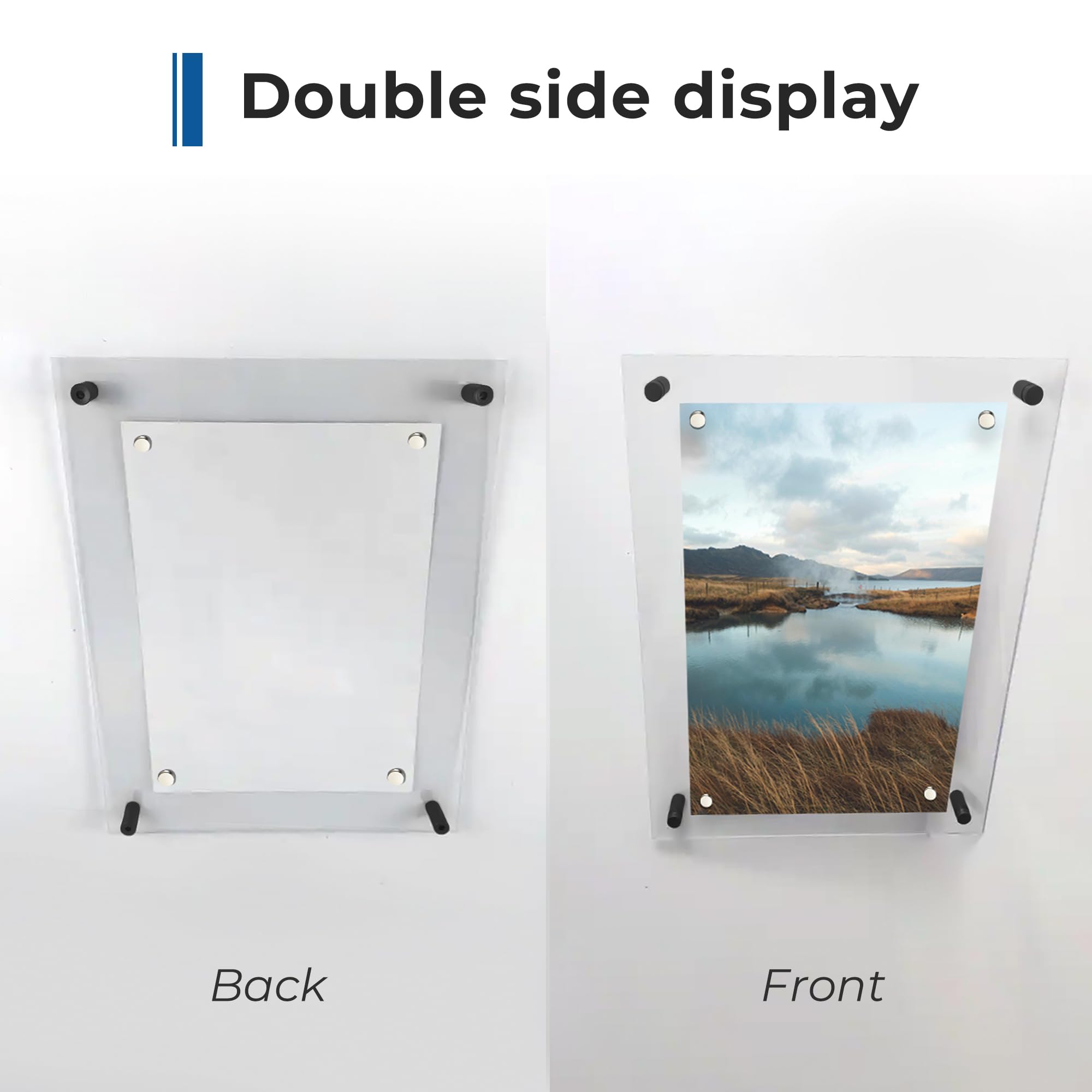 Fab Glass and Mirror Acrylic Floating Frame 19x23, for Photo up to ...
